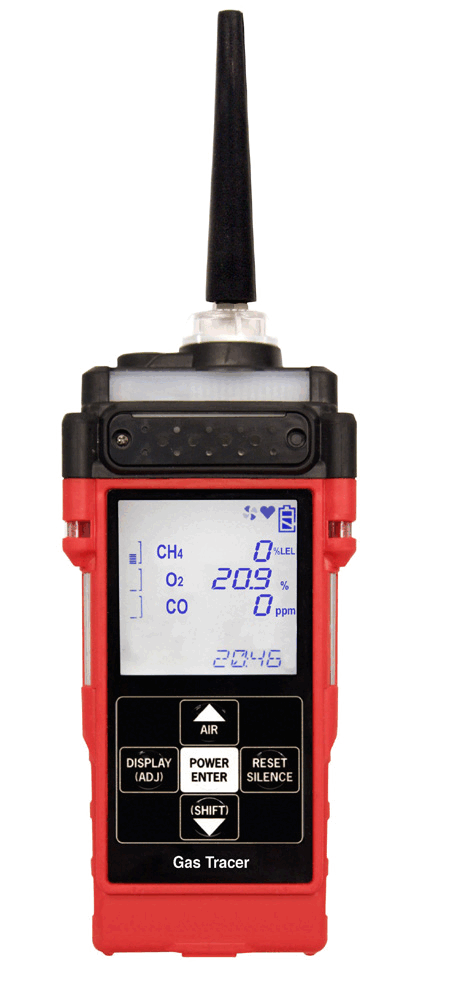 72-0293-60H-B Gas Tracer,3-sensor, PPM CH4/LEL/CO(H2S) w/alka & Li-ion ...